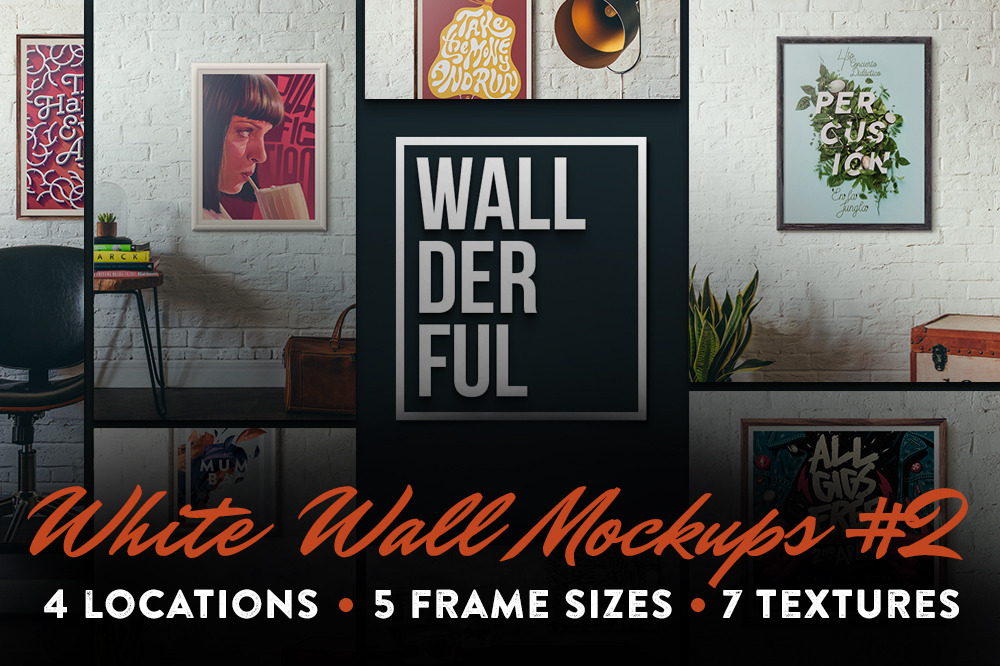 Wallderful White Wall Mockups #2, a Print Template by Frisk Shop ...