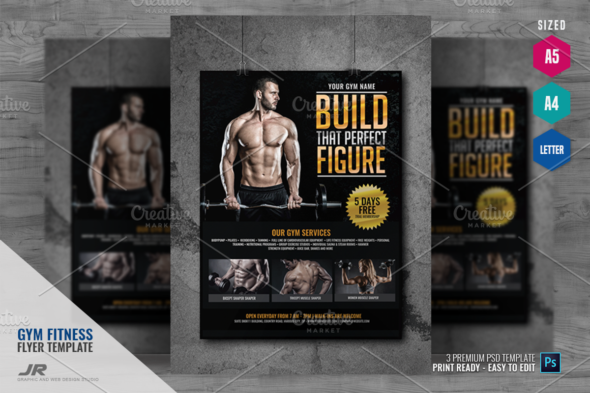 Gym Services Flyer, a Templates & Theme by PSDPixel