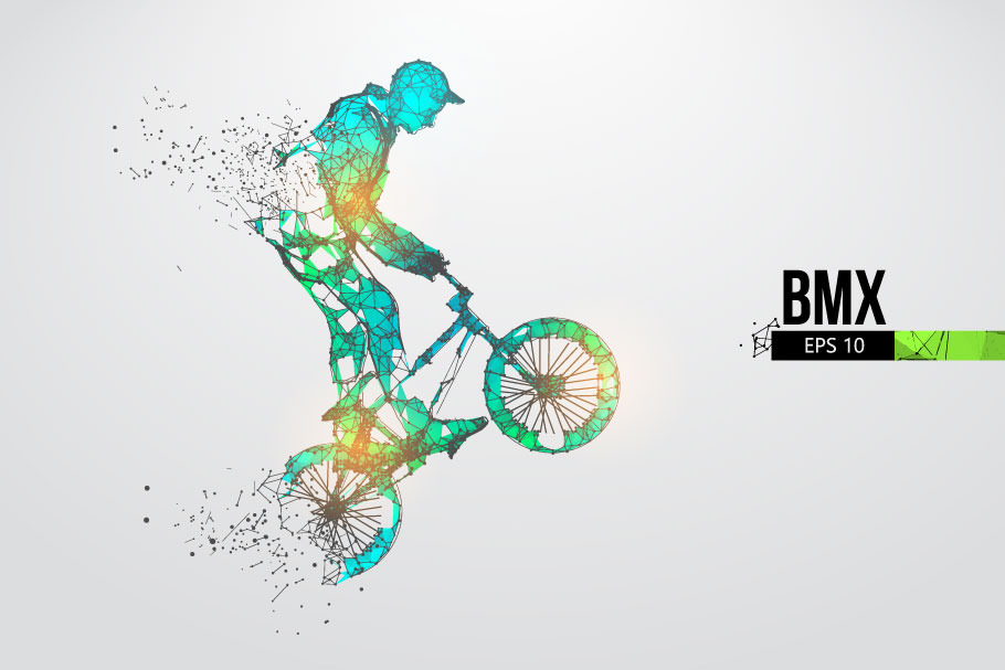 Silhouettes of a BMX rider, a Person Illustration by Matrosovv