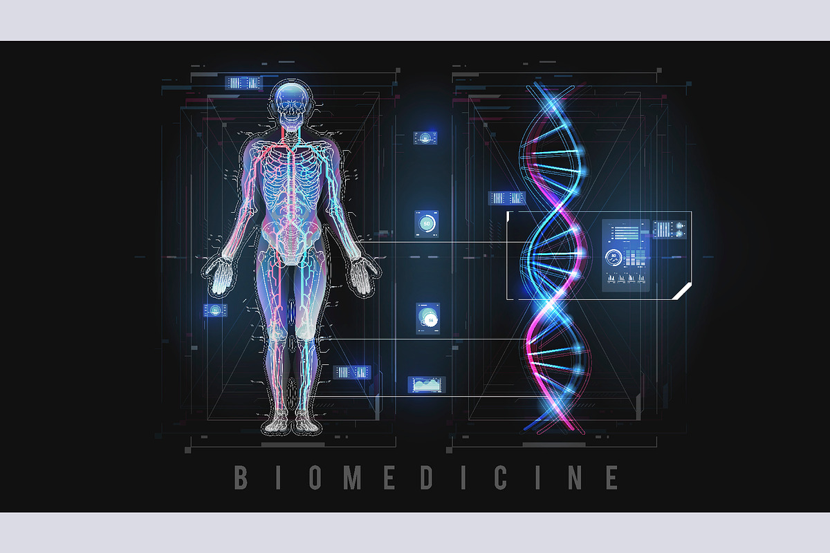 Human body HUD interface, a Technology Illustration by Andrew_Derr