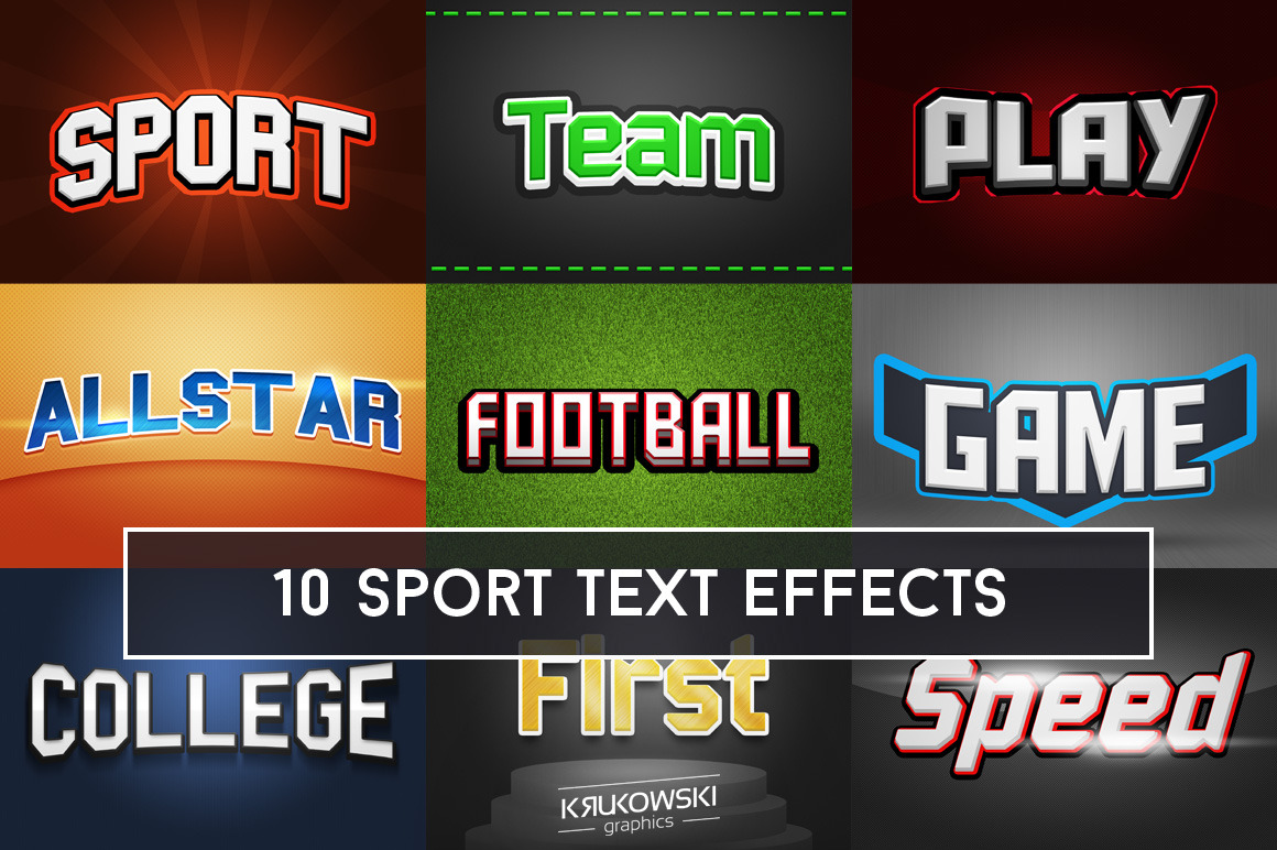 Sport Text Effects Mockup, a Layer Style Add-On by Krukowski Graphics