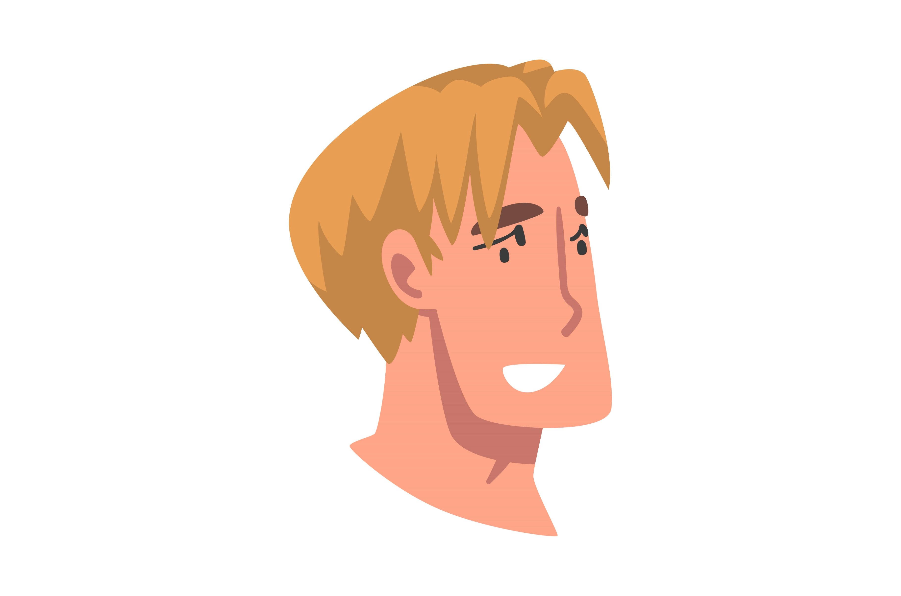 Man Head with Smiling Facial, a Person Illustration by TopVectors