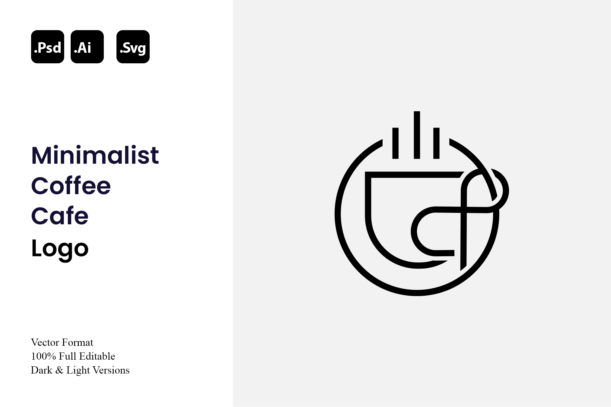 Minimalist Coffee Cafe Logo | Creative Market