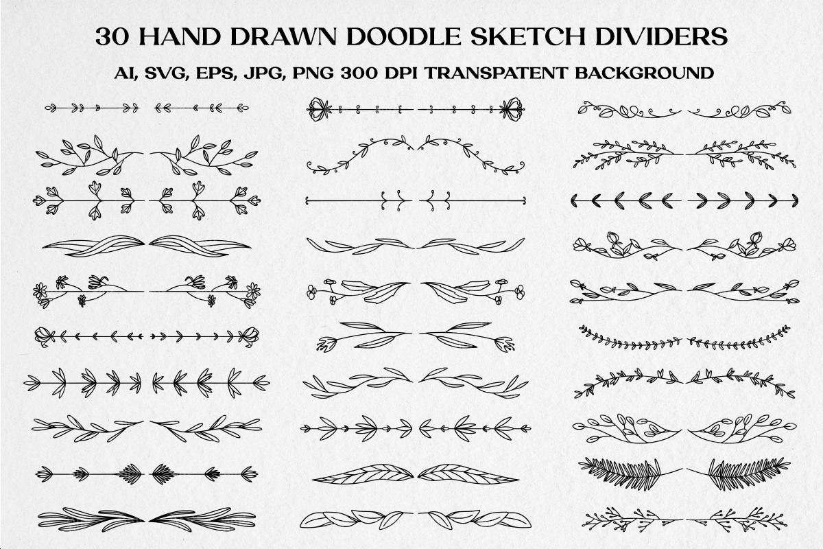 Doodle Dividers, Line Borders Bundle, an Object Graphic by Artalia
