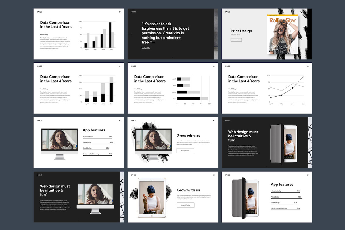 BANOE - Modern Keynote Template, a Presentation Template by Slidehack | Creative Market