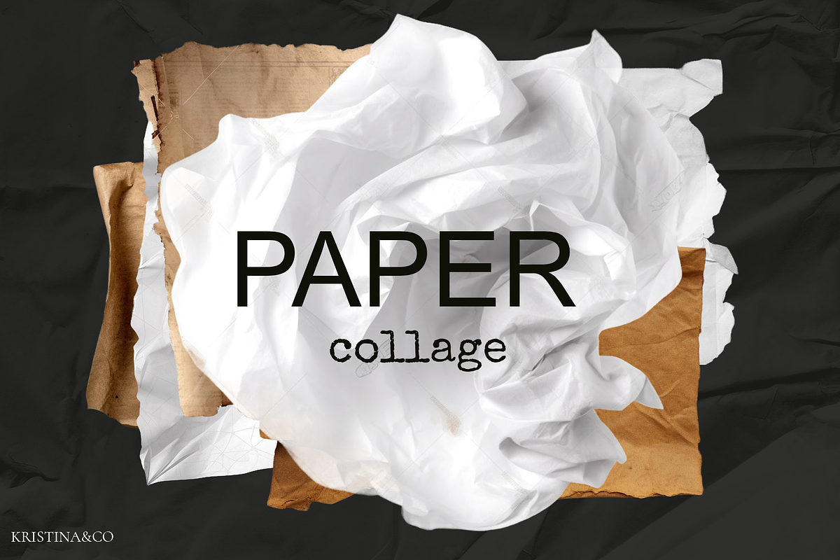 Crumpled Paper Collage, an Object Graphic by Kristina&Co