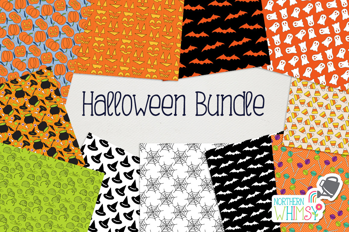 Halloween Pattern Bundle, a Pattern Graphic by Northern Whimsy Design ...