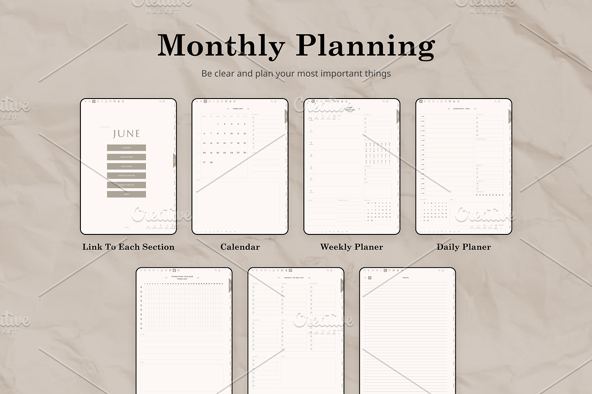 Boho Minimalism Digital Planner, a Templates & Theme by Digital_Mind