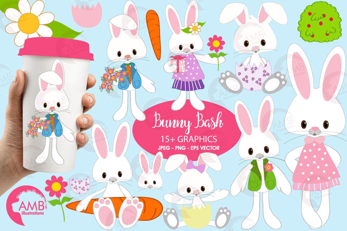 Easter Bunny Clipart AMB-370, an Illustration by AMBillustrations