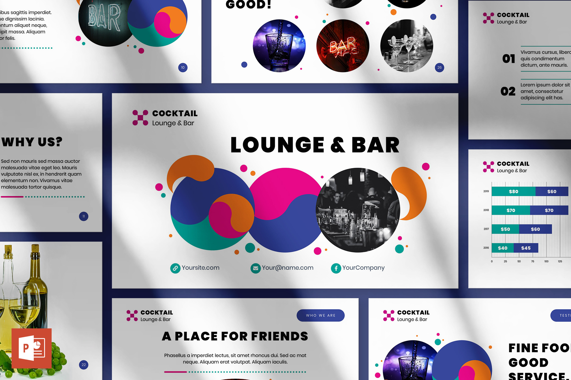 Presentation Lounge Bar, a Presentation Template by TemplatesNow!