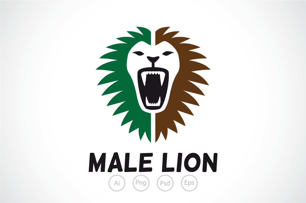 Male Lion Logo Template, a Branding & Logo Template by Heavtryq Design