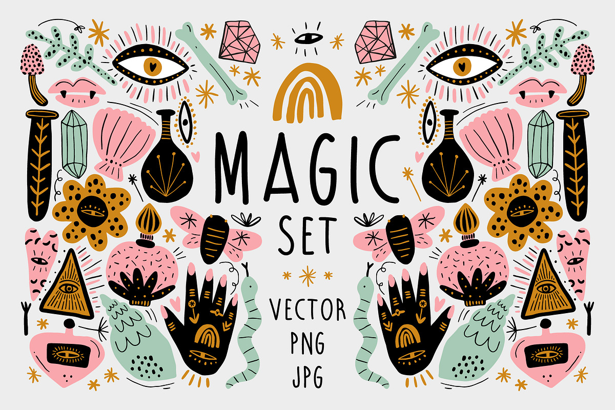 Vector Magic Witchcraft Elements Set, an Education Illustration by ...