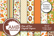 Foxes Digital Papers, 1375 | Graphic Patterns ~ Creative Market