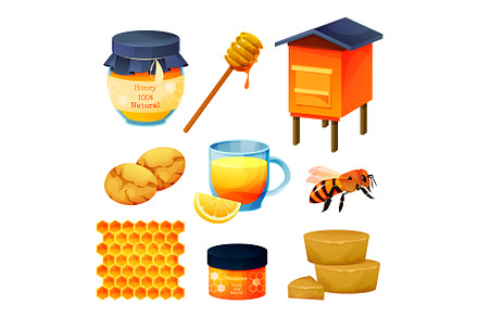 Apiculture honey and bee, a Food Illustration by GenziWorkshop
