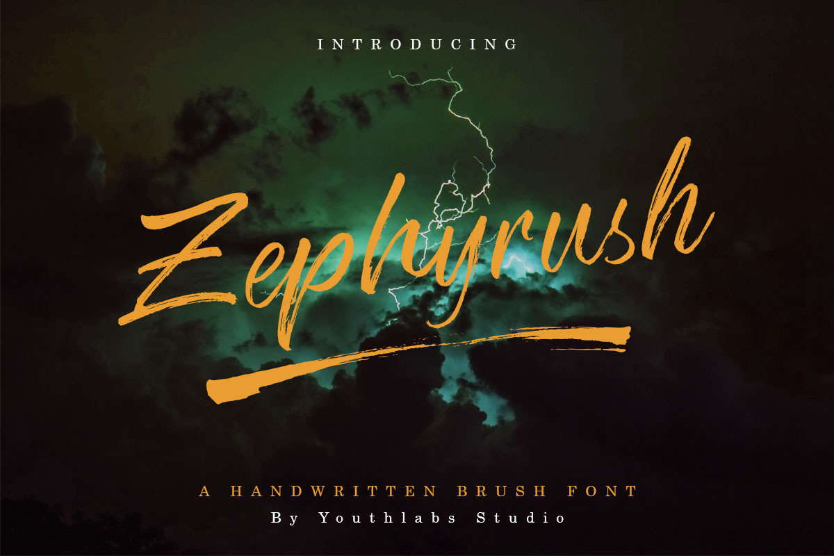 Zephyrush Handwritten Brush Font, a Script Font by Youthlabs Studio