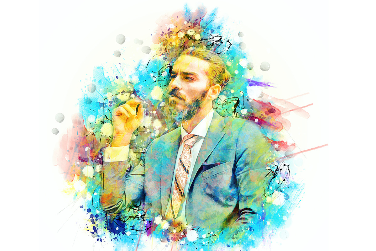 Pure Watercolor Art Photoshop Action, an Action Add-On by Studio Retouch