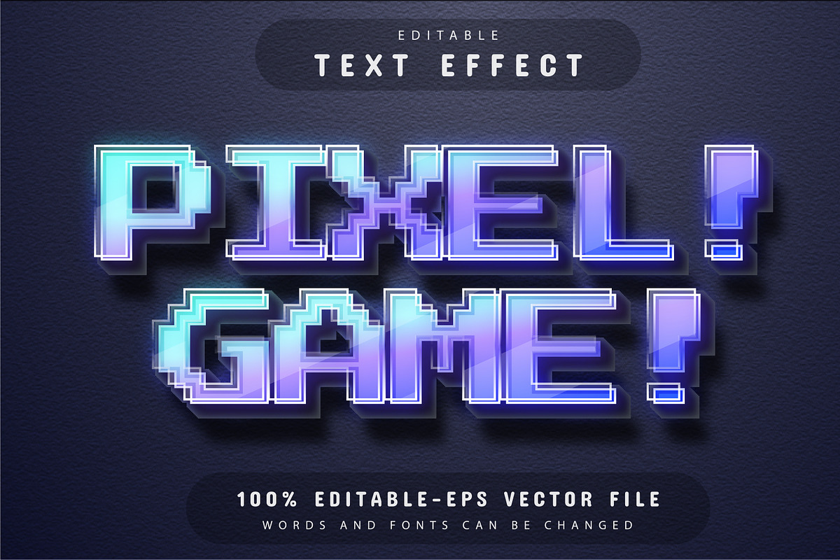 Pixel game text effect editable, a Plug-in Add-On by Aglonemadesign