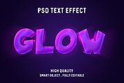 Glow 3D Editabel Text Effect Psd