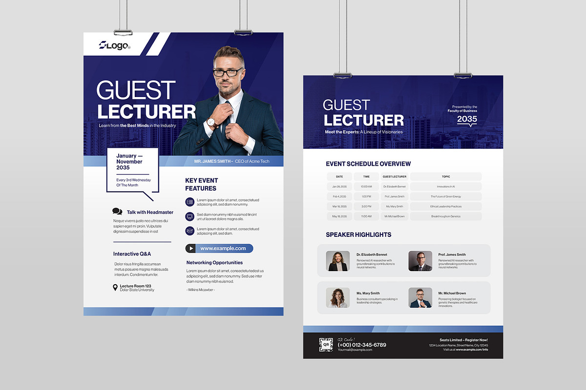 Guest Lecturer Poster Template, a Flyer Template by BrandPacks
