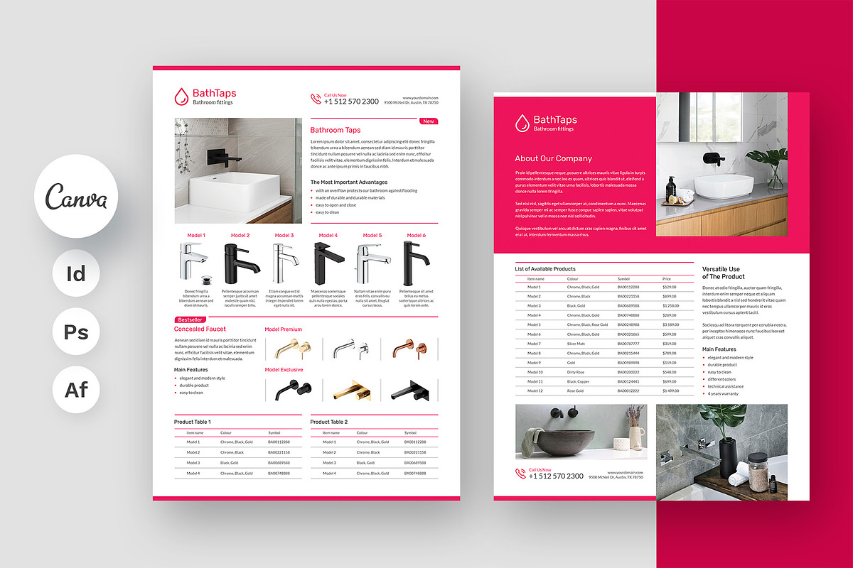 Tap Technical Data Flyer Template | Creative Market