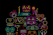 Home Electronics Neon, an Illustration by danjazzia