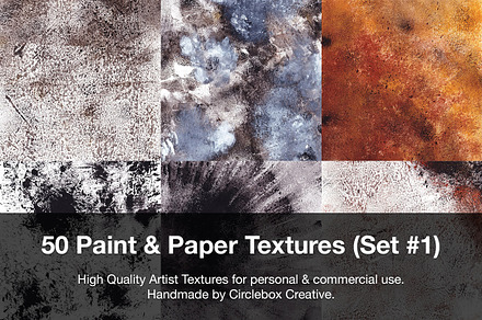 50 Paint & Paper Textures (Set #2), a Texture Graphic by Circlebox Store
