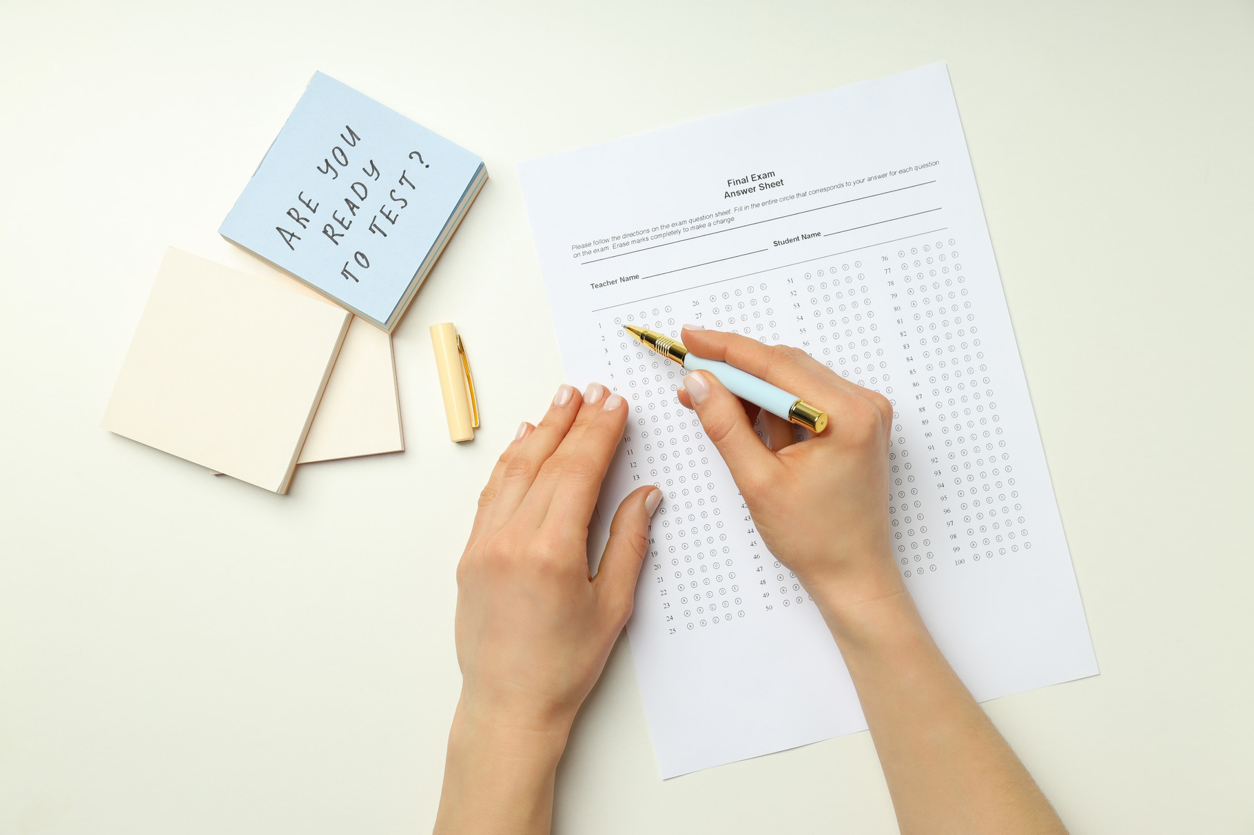 Concept of exams and tests, top view, a School & Education Photo by ...