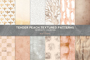 Tender Peach & Gold Texture Patterns, a Texture Graphic by Blixa 6 Studios
