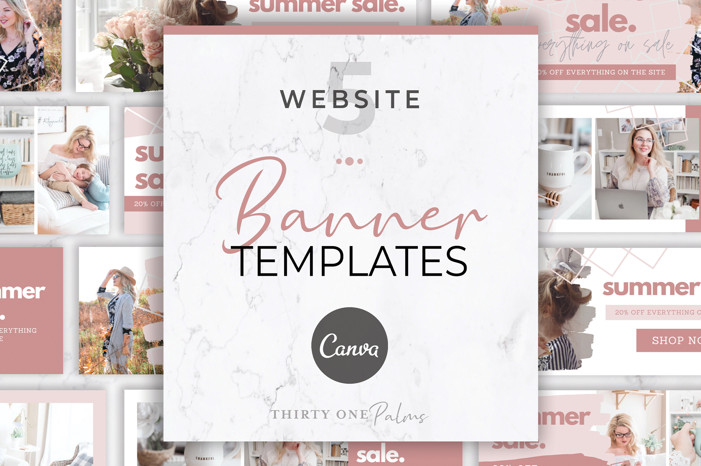 Website Banners for Canva | Blush, a Templates & Theme by Thirty One ...