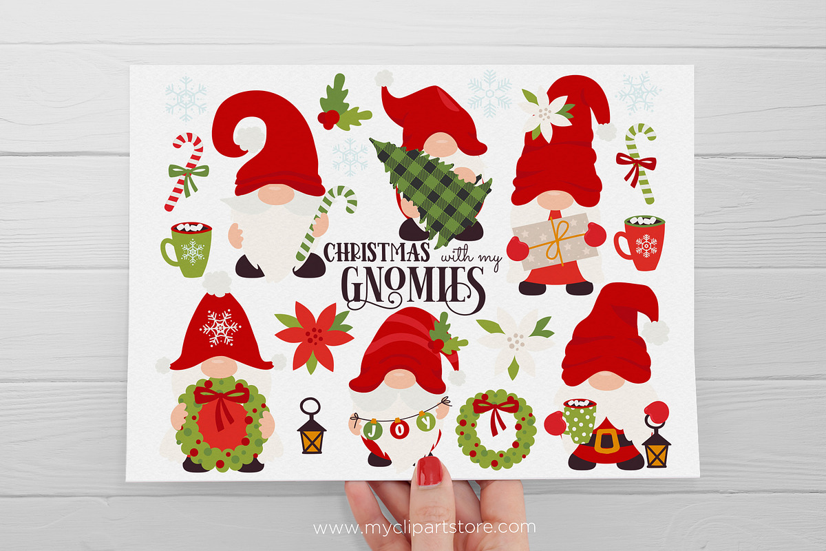 Christmas Gnomes Clipart, SVG, an Illustration by MyClipArtStore ...