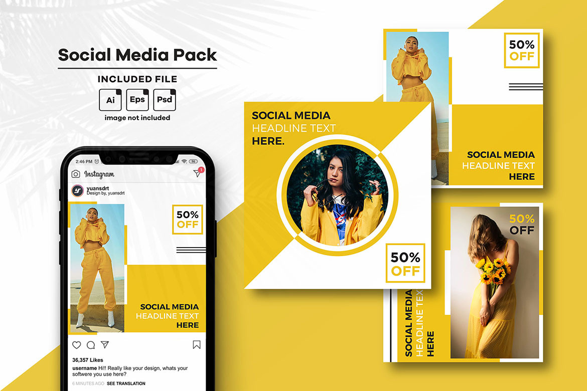 Social Media Post Template, a Social Media Template by yuanesei