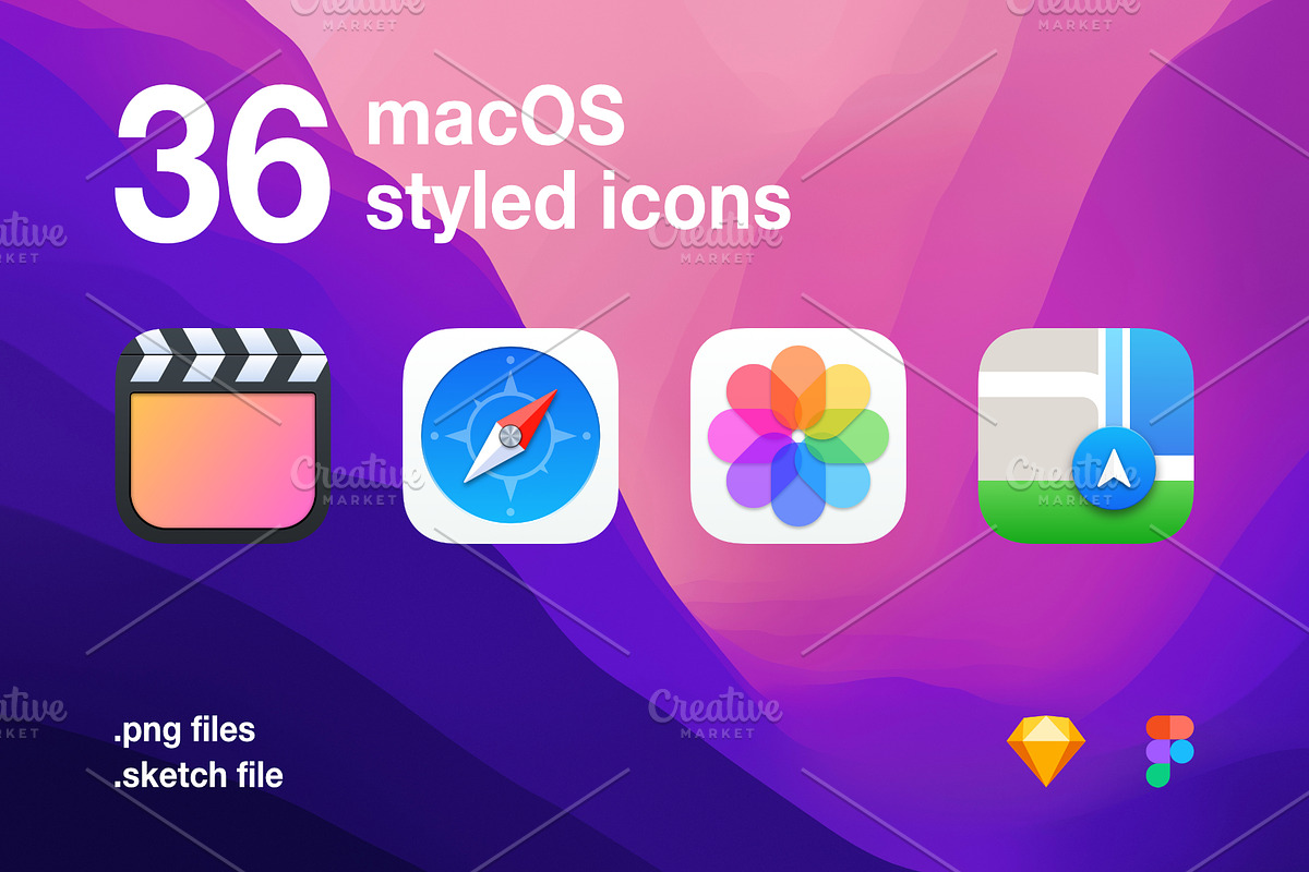 36 macOS styled icons