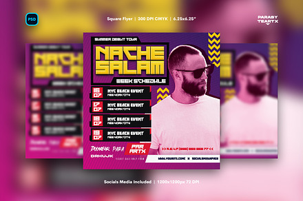Live DJ Flyer Template PSD V2 | Flyer Templates ~ Creative Market