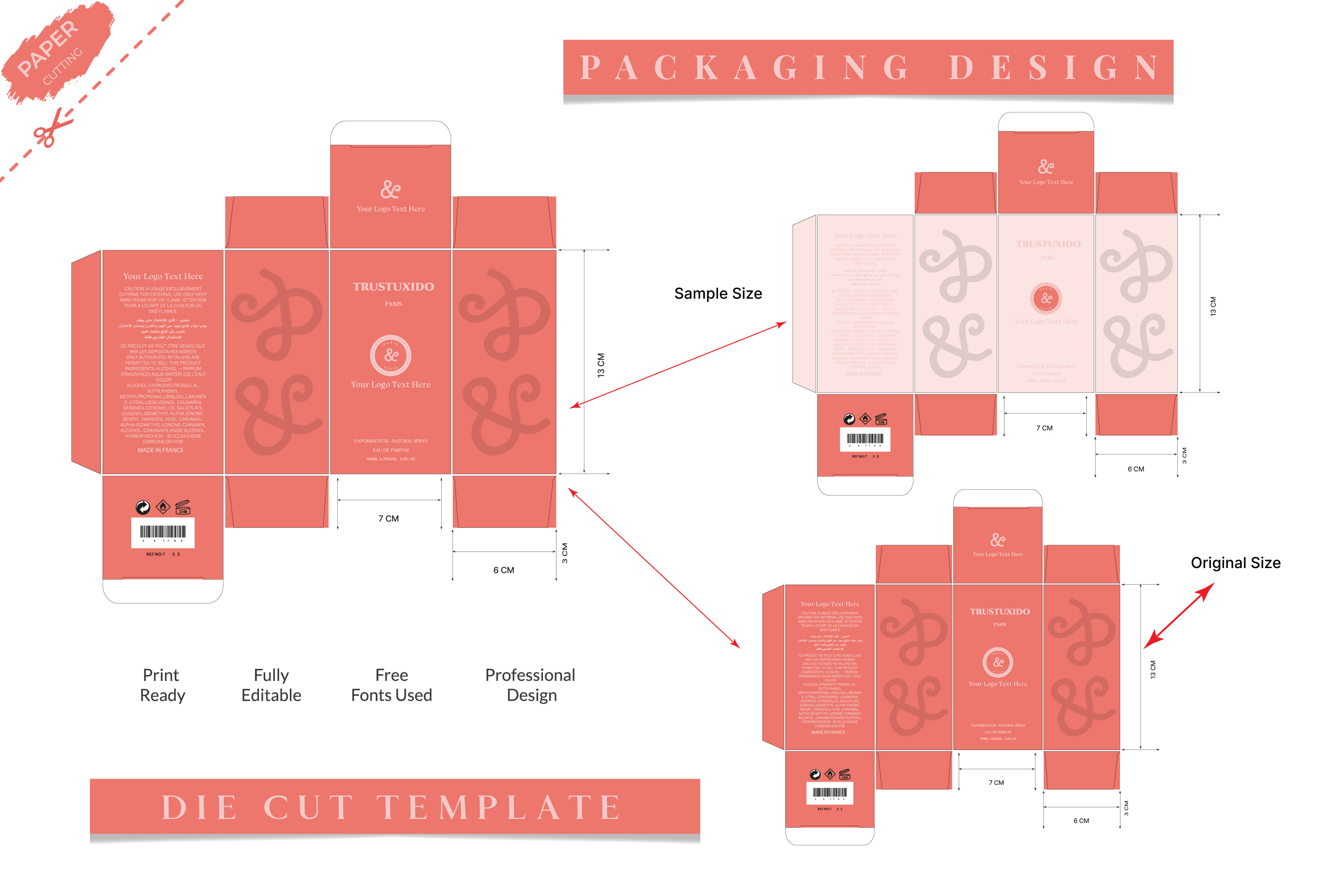 Die-cut 3D box template design, an Object Graphic by sumonuix ...