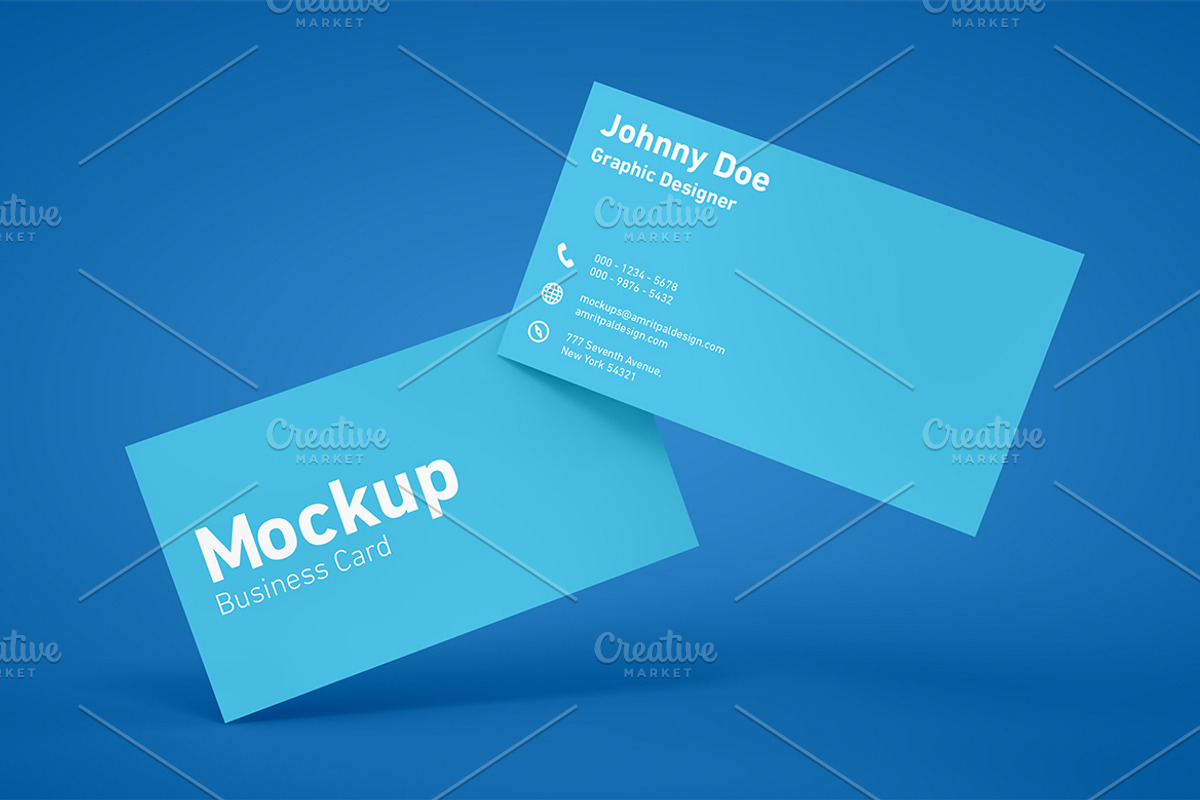 Floating Business Card Mockup, a Print Template by Amrit Pal Singh