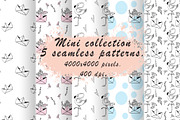 Mini collection 5 seamless patterns | Graphic Patterns ~ Creative Market