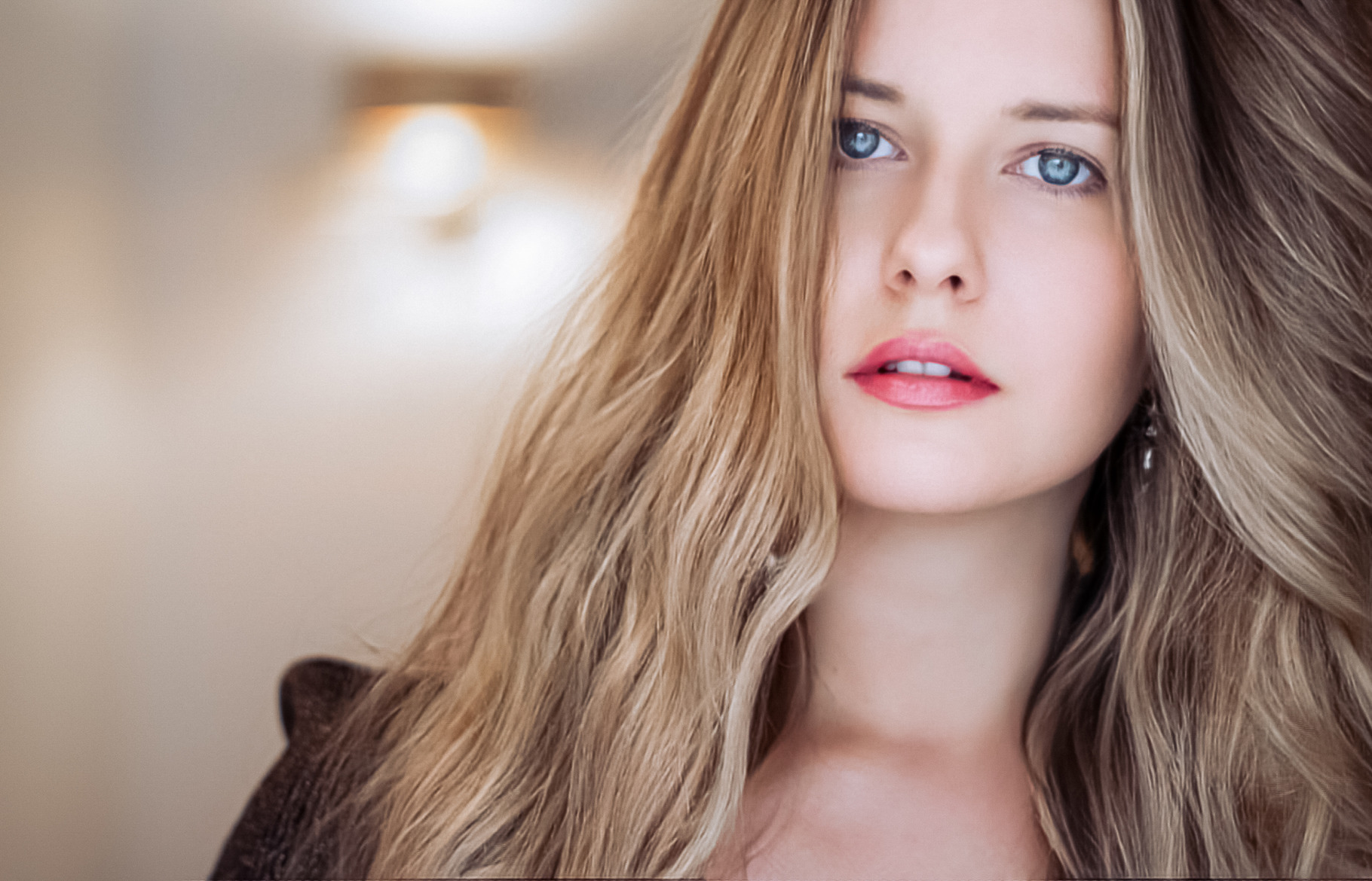Romantic model look and aesthetic beauty face closeup. Beautiful, a ...