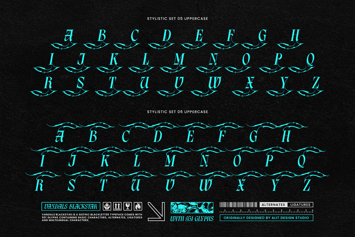 Vandals Blackstar Typeface, a Blackletter Font by alit design