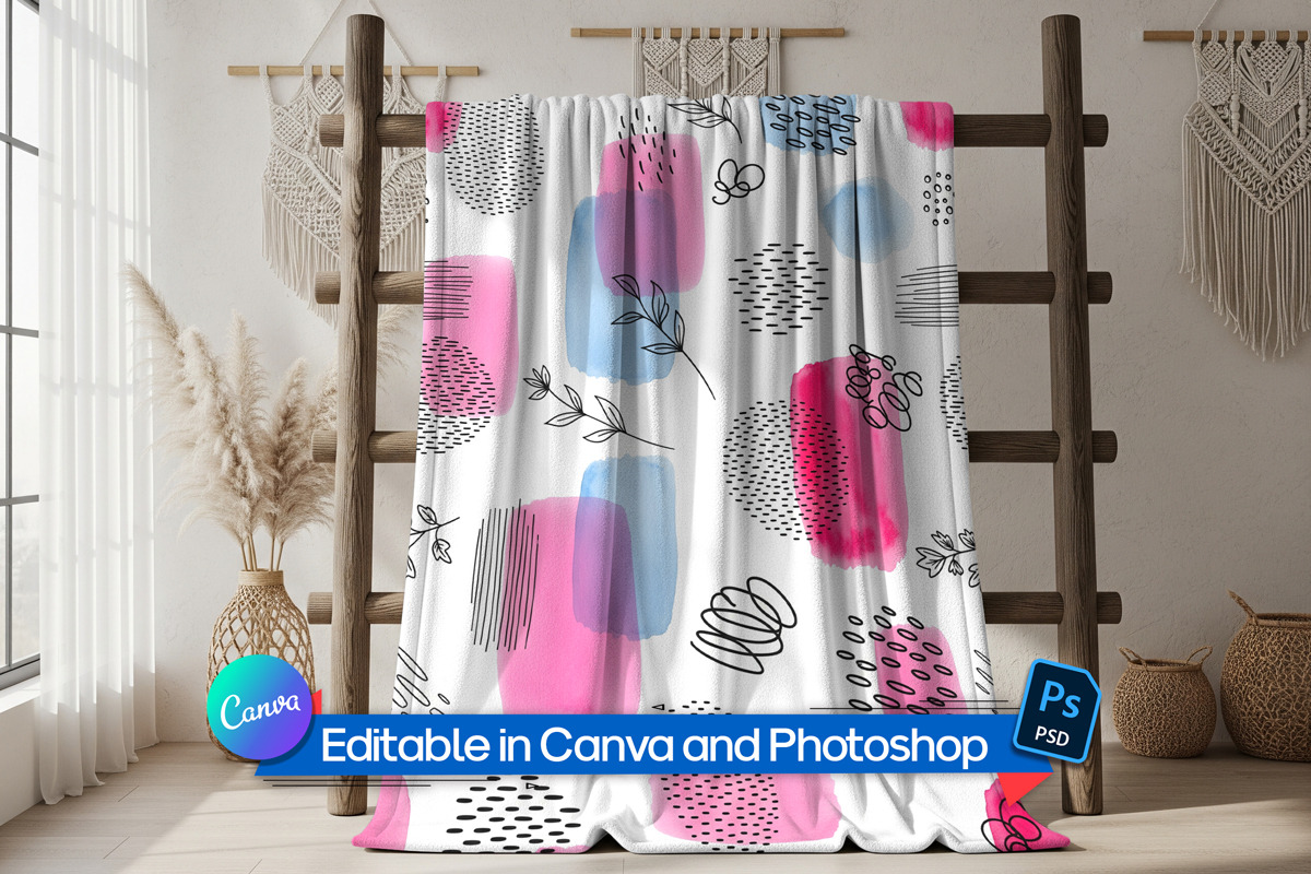 Draped blanket mockup, an Advertising Mockup by Rami's Mockups