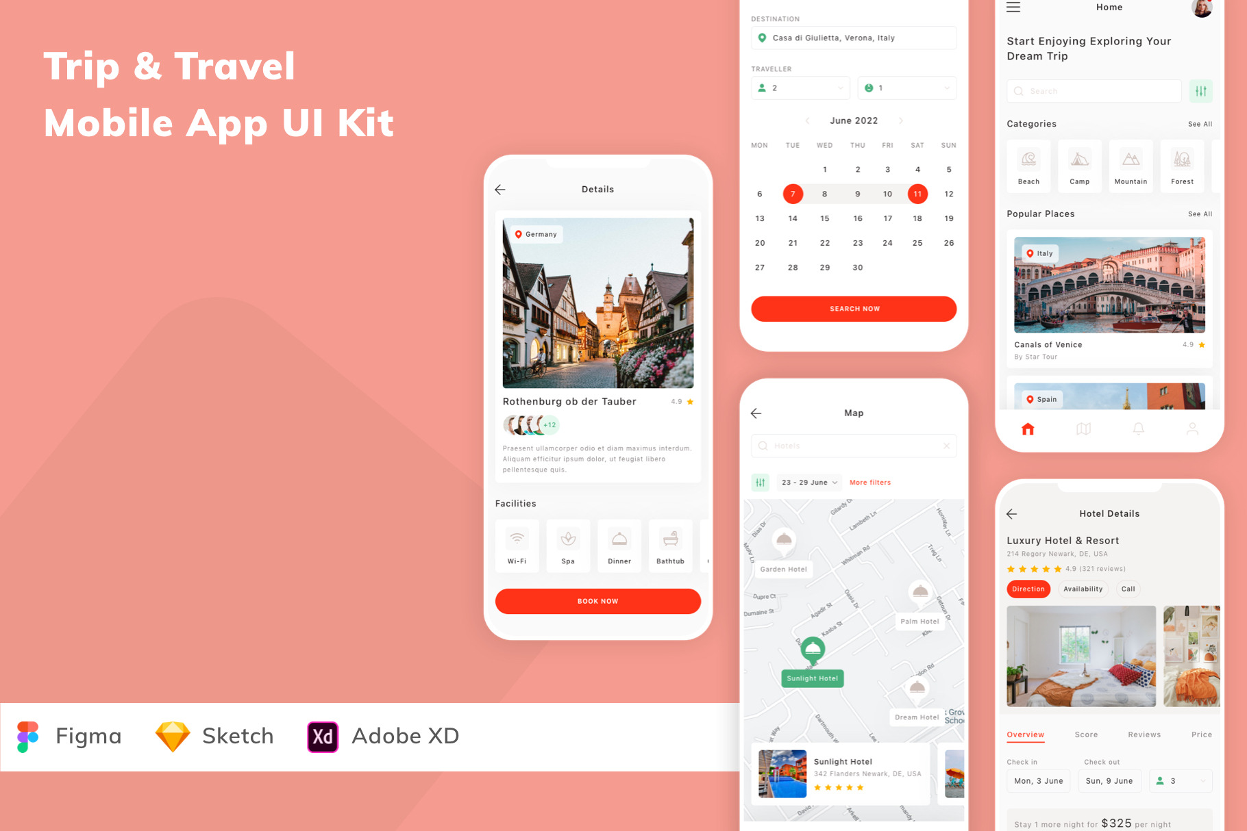 Trip & Travel Mobile App UI Kit, an UI Kit Template by Betush