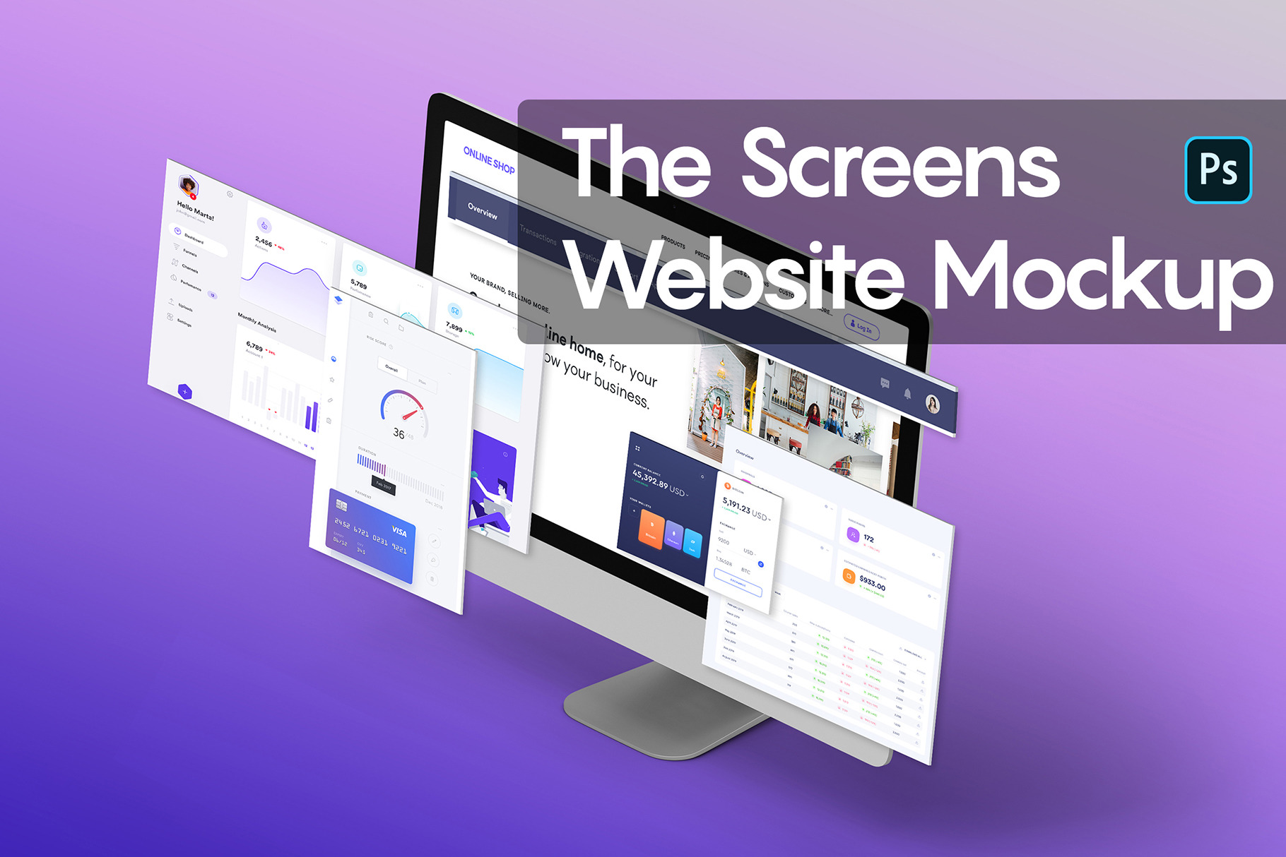 The Screens Website Mockup, a Product Mockup by KL-Webmedia