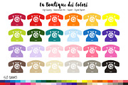 50 Rainbow Vintage Phone Clipart, an Illustration by La Boutique dei Colori