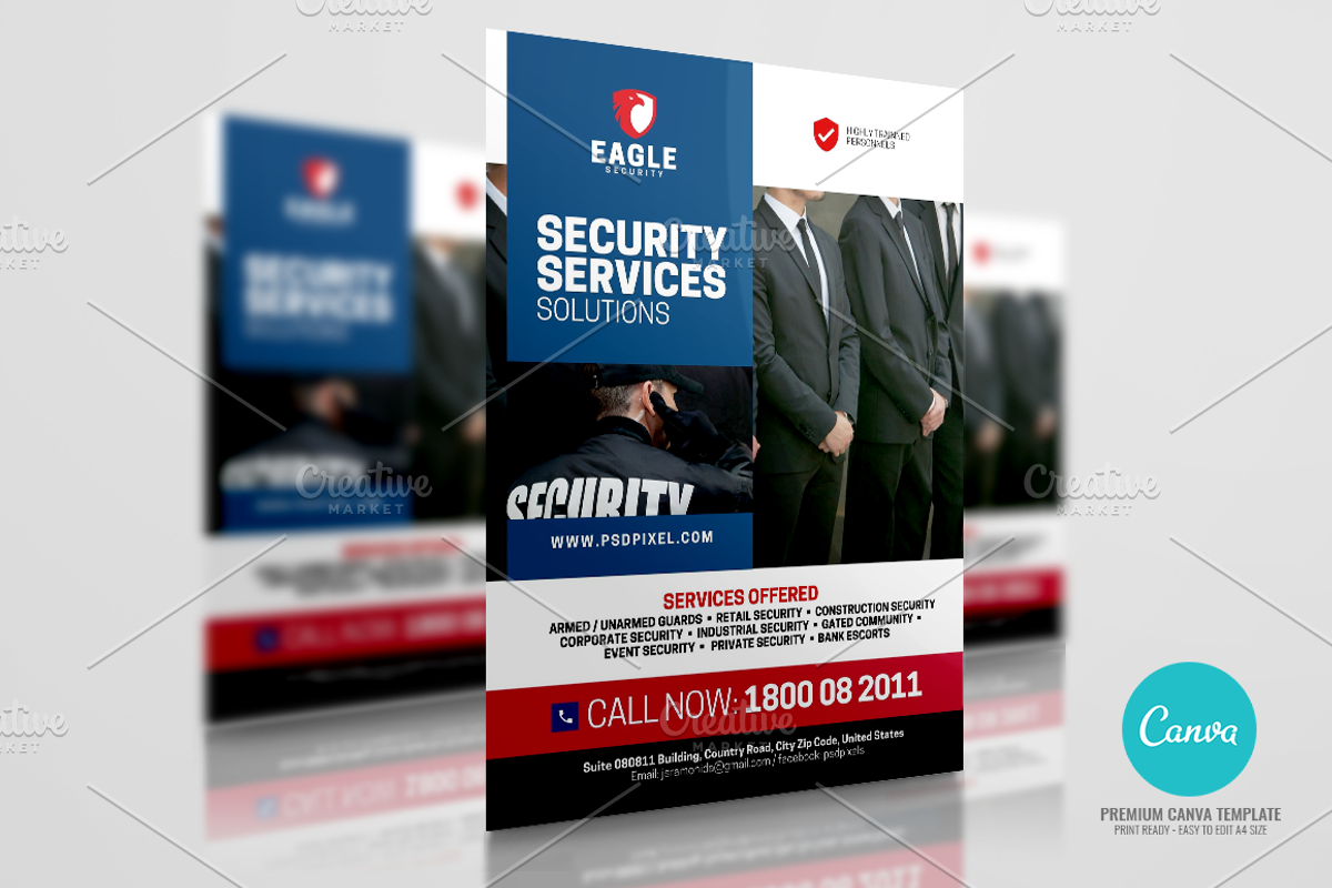 Private Security Company Canva Flyer