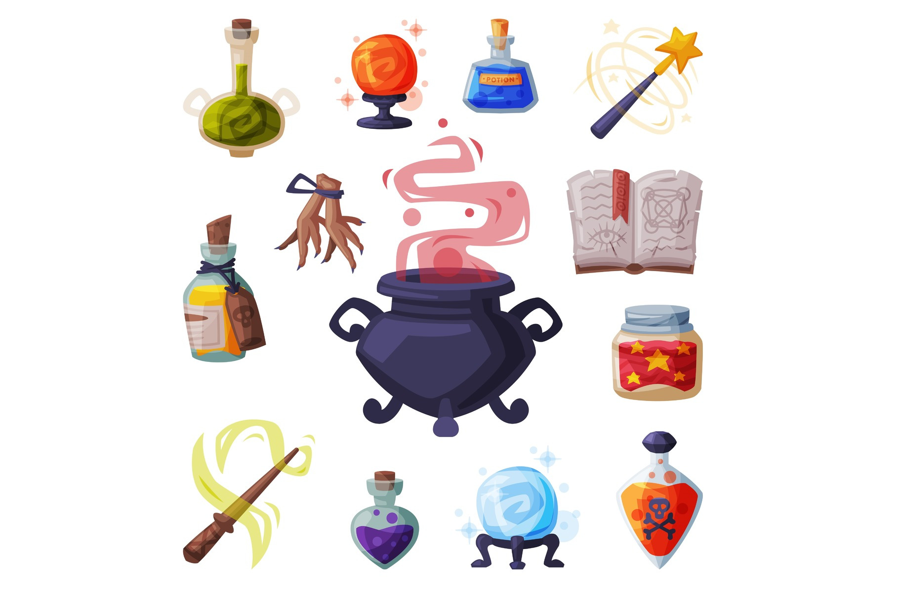 Collection of Occult Magic Objects | Graphic Objects ~ Creative Market