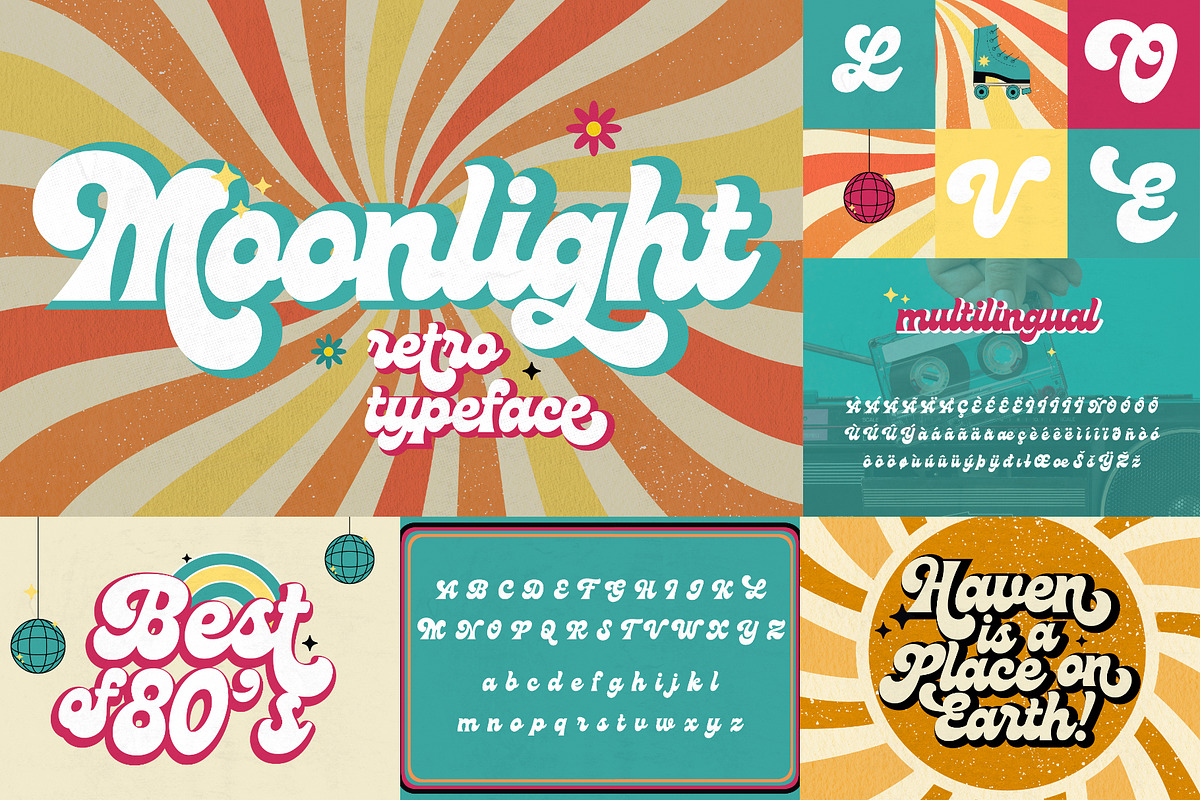The Retro Font Bundle - 17 Fonts, a Sans Serif Font by HipFonts