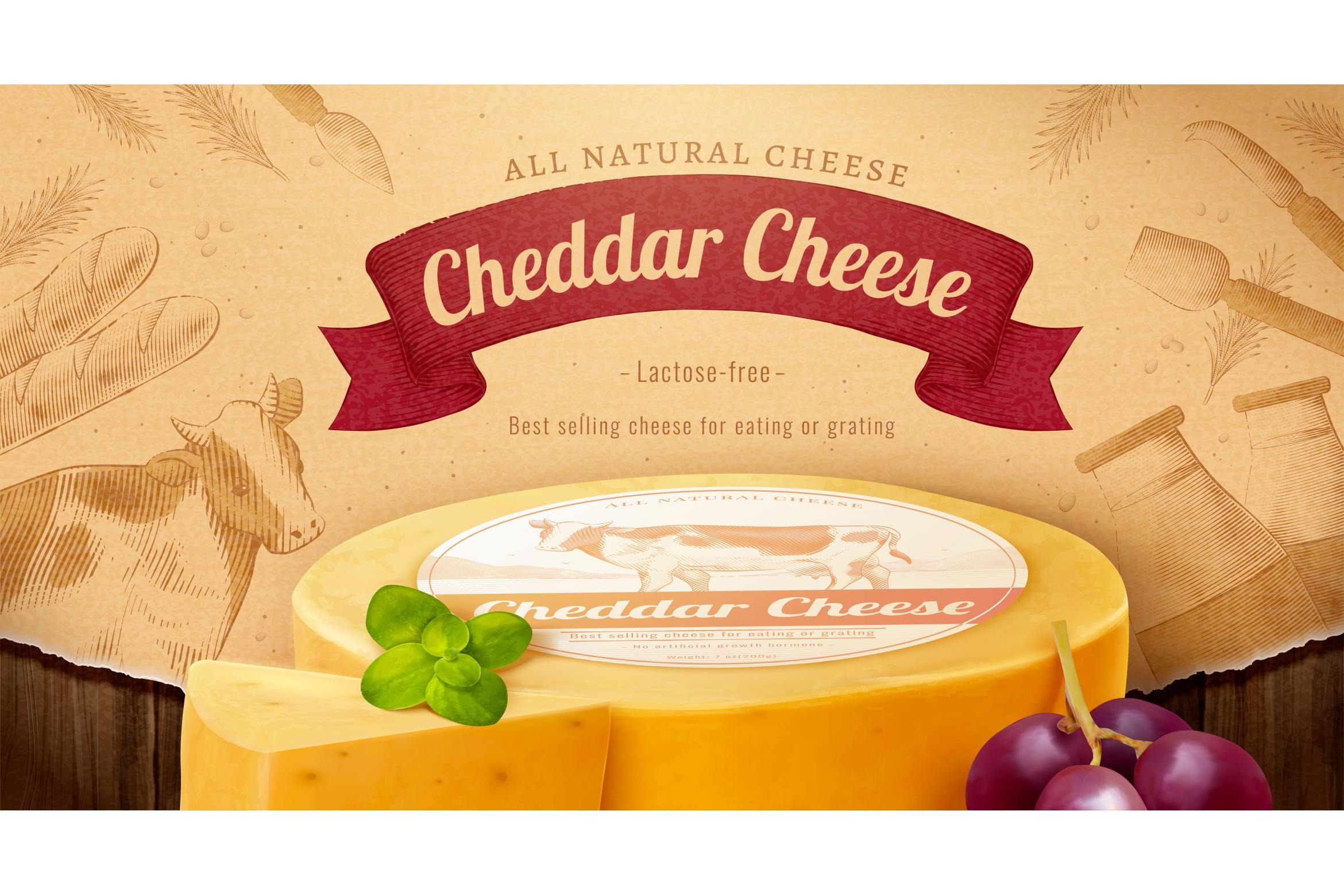 3d cheddar cheese banner ad, a Flyer Template by TotallypicRF