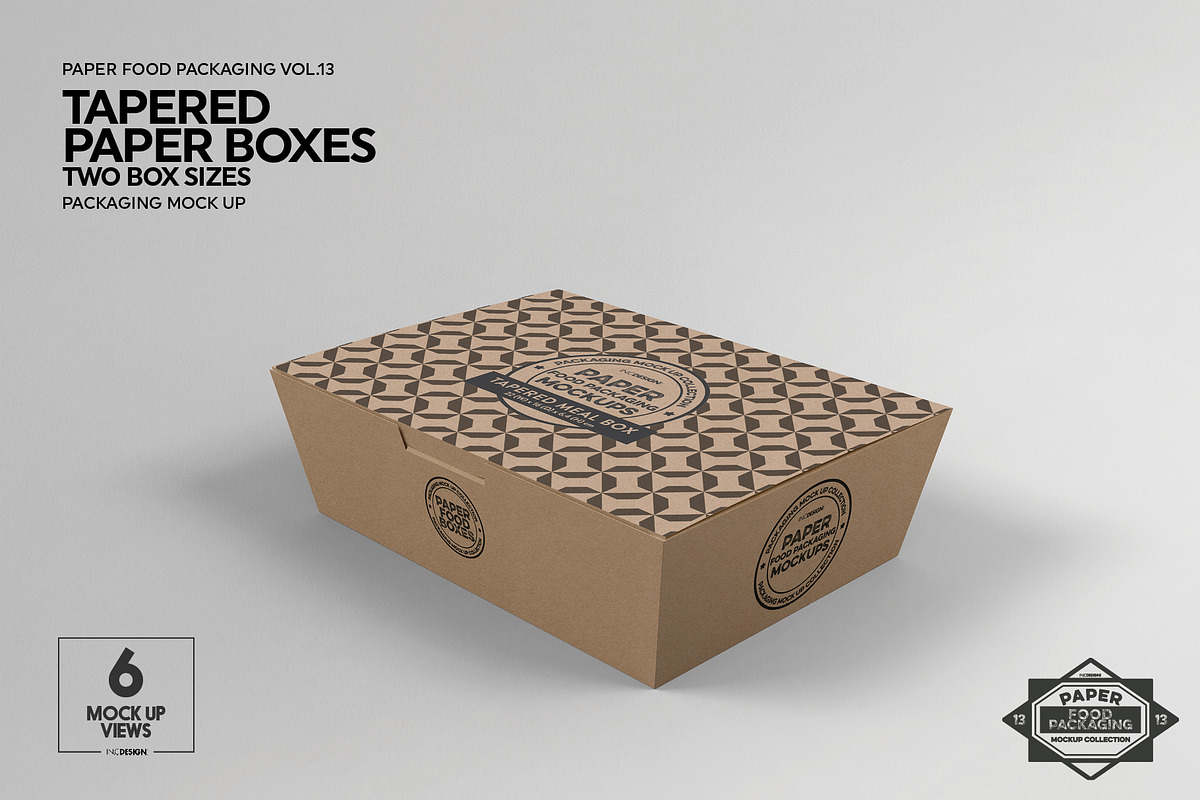 Paper Tapered Takeout Boxes Mockup A Packaging Mockup By Incdesign