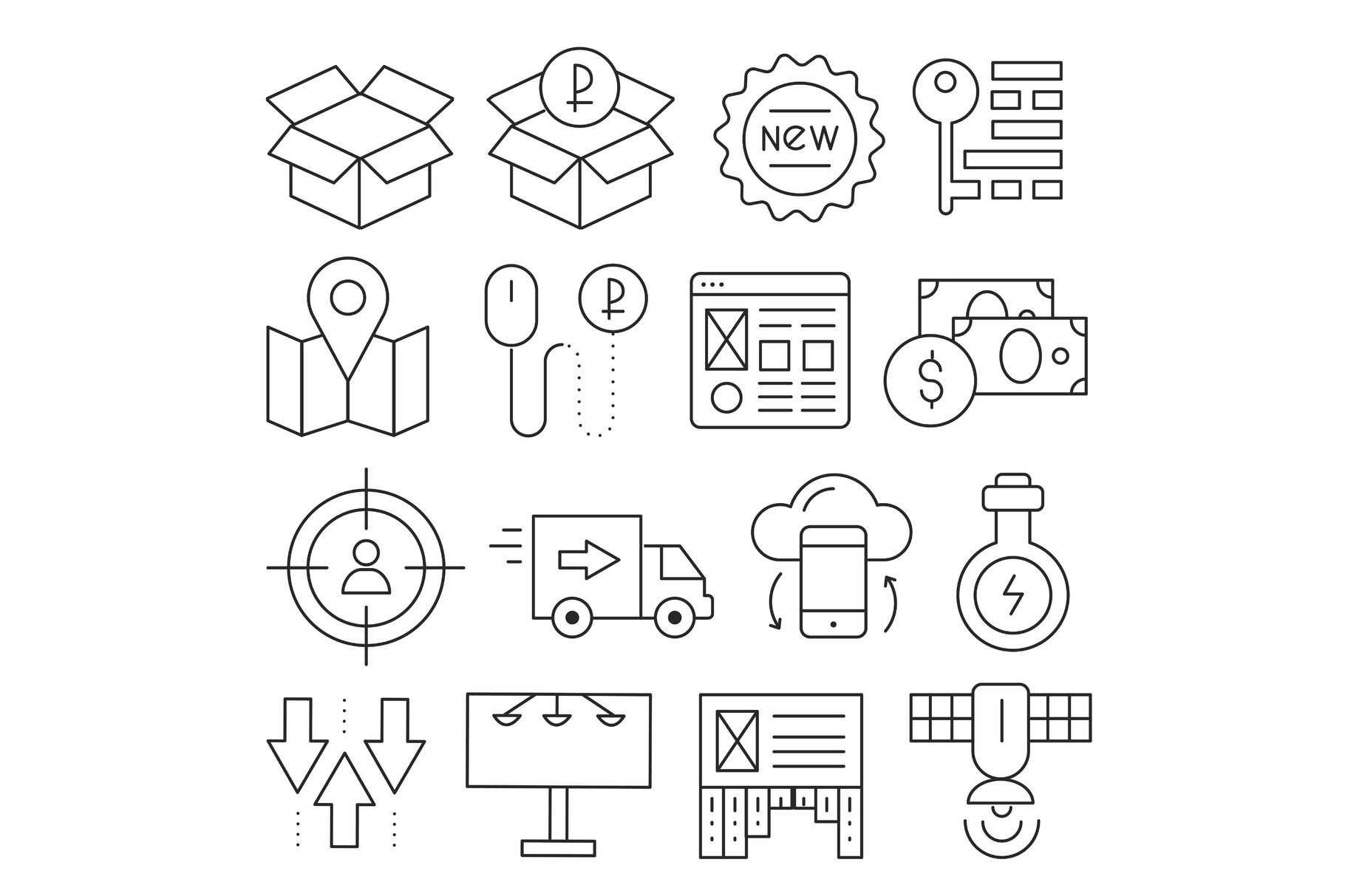 lines icons pack collection, an Outline Icon by ToozDesign