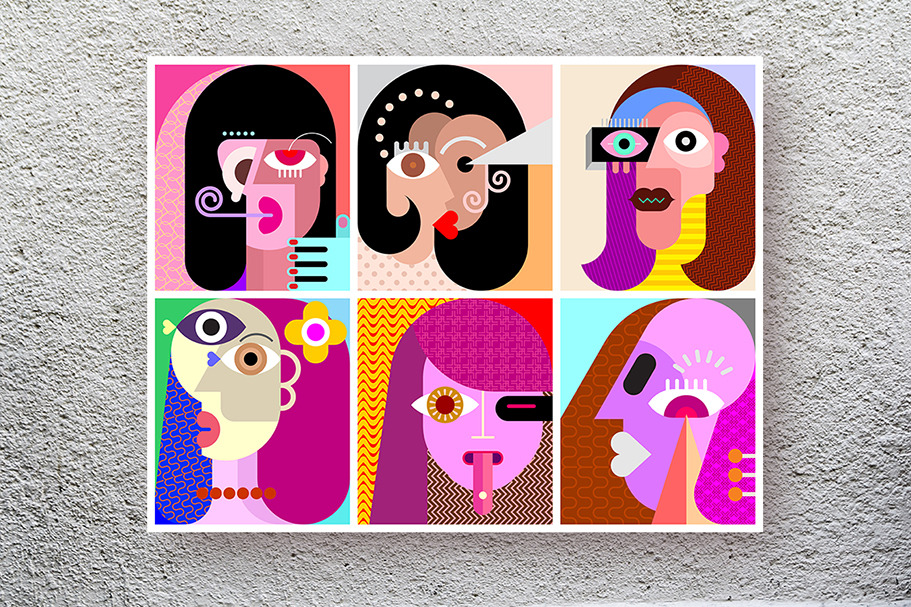 Six Portraits / Six Avatars vector, a Person Illustration by danjazzia