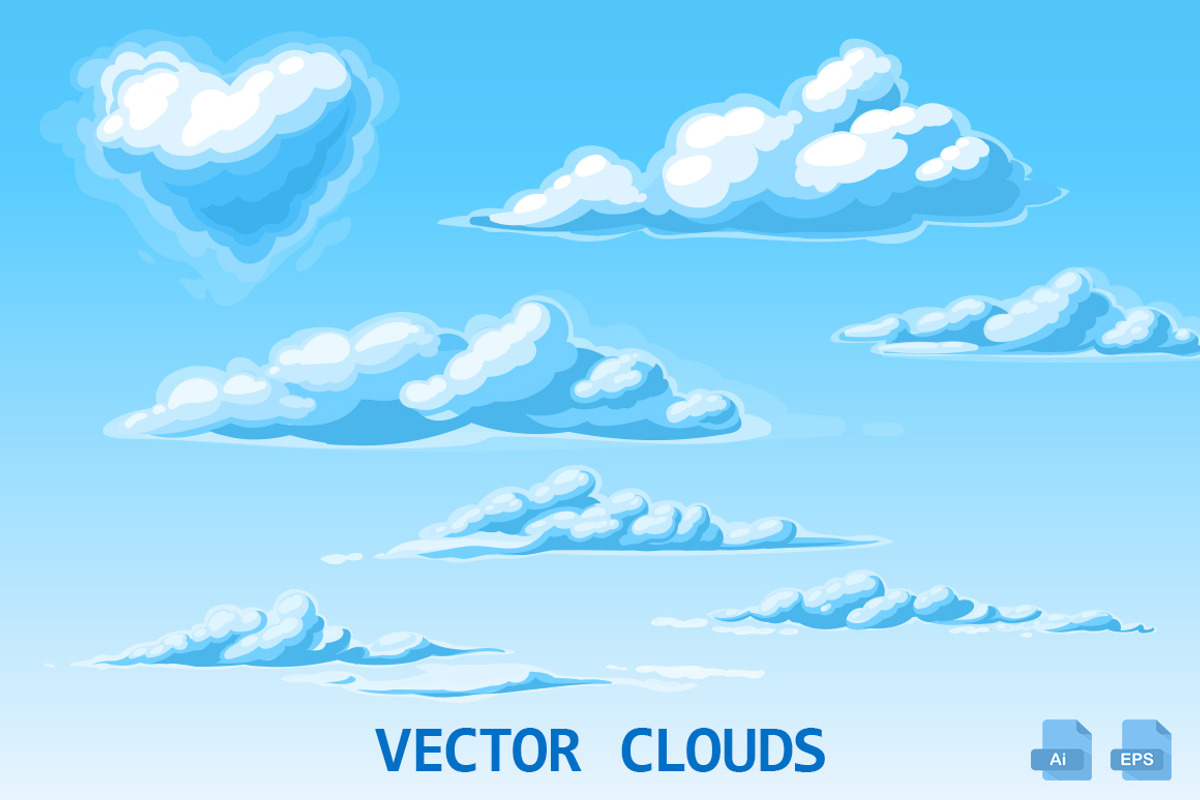Vector clouds, an Illustration by AlexGreenArt